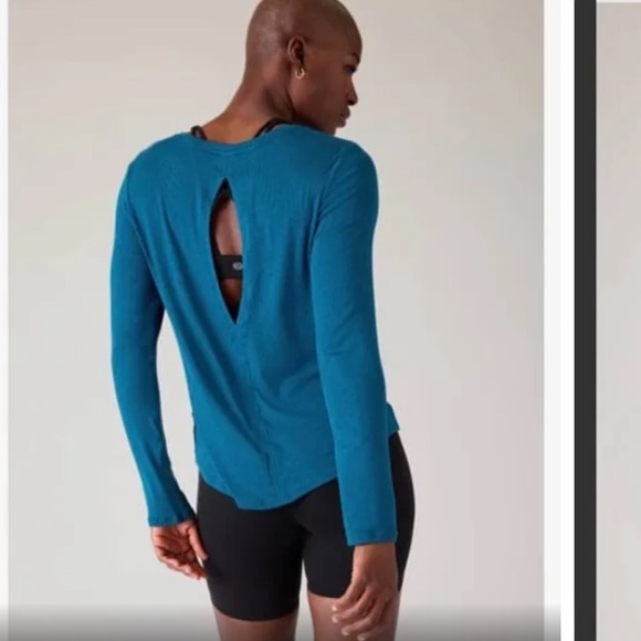 Athleta | Tops | Athleta With Ease Open Back Rib Top | Poshmark
